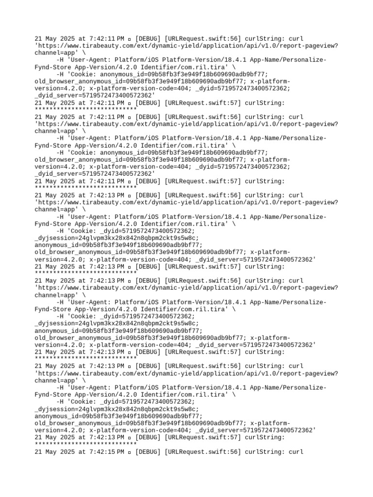 Tira Beauty App Logout Debug Report | PDF | Software