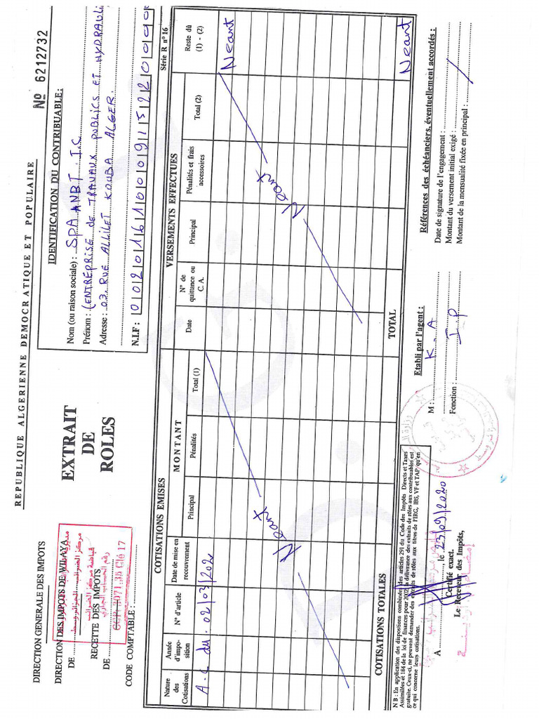 Nif Et Extrait de Rôle (1) | PDF