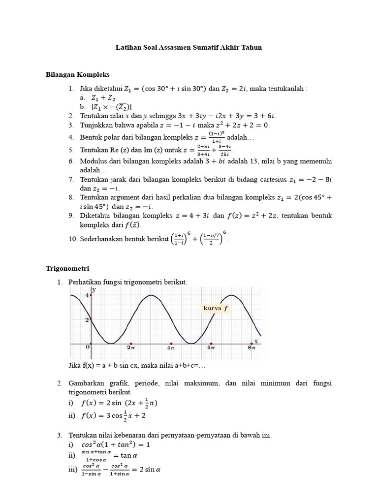 Latihan Soal Matematika Peminatan | PDF