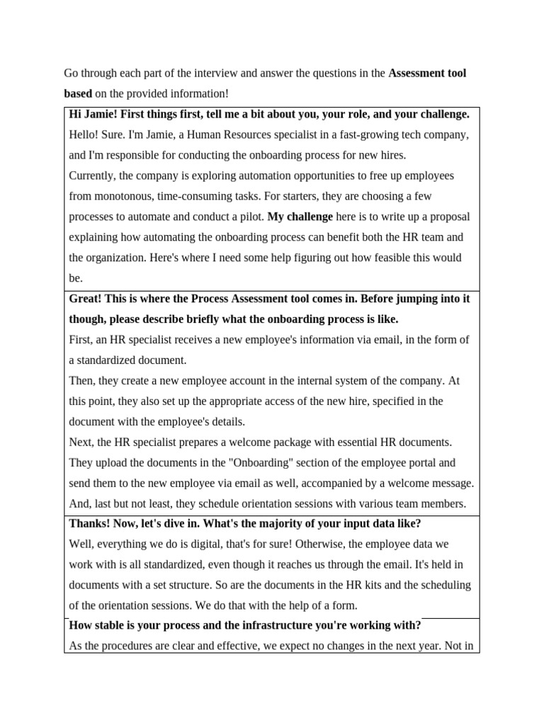 Process Assessment Tool - Jamie Case | PDF | Business