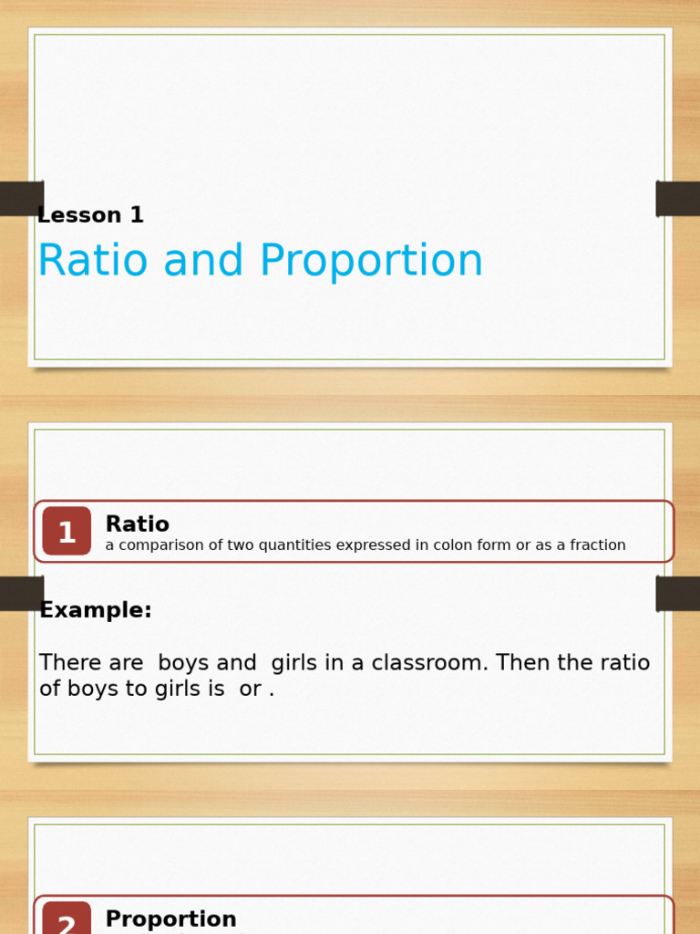 Unit 8 Lesson 1 Ratio and Proportion | PDF | Ratio | Arithmetic