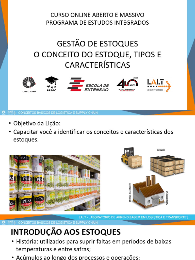 1 Gestão de Estoques o Conceito Do Estoque, Tipos e Características ...