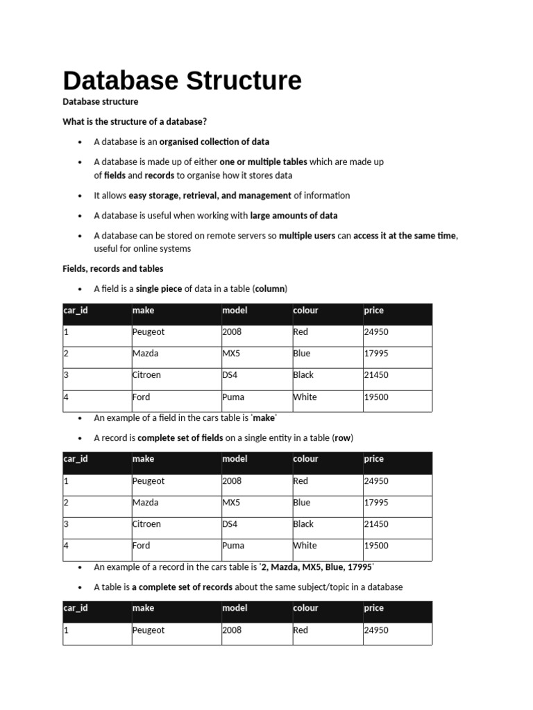 Understanding Database Structure Basics | PDF | Databases | Data Type