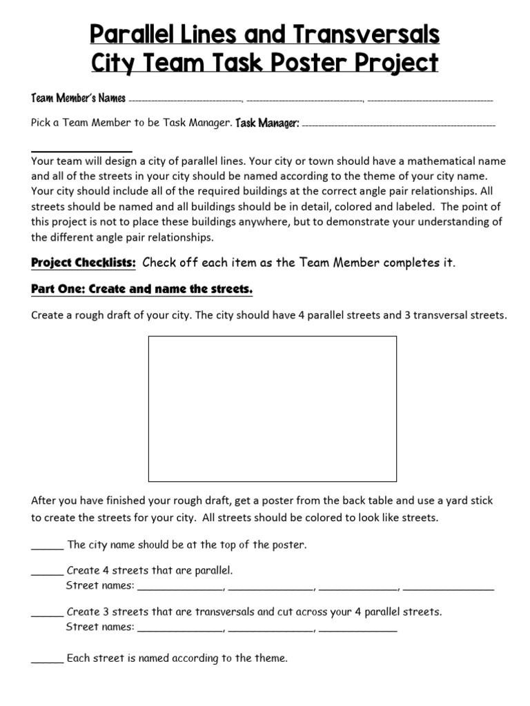 Parallel Lines City Team Poster Task - # | PDF