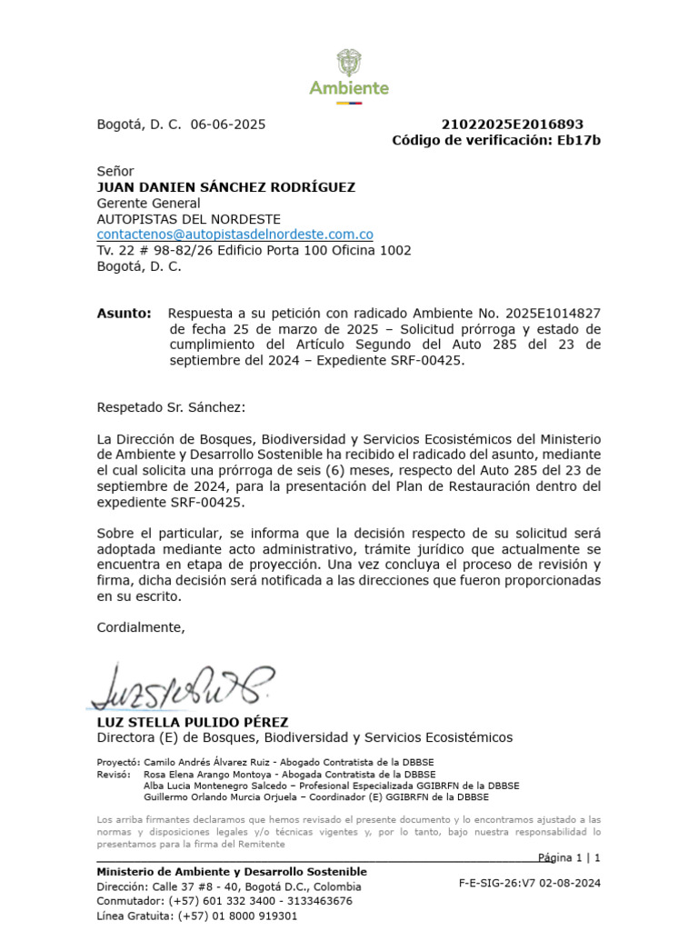 21022025E2016893 Código de Verificación: Eb17b: Página 1 - 1 F-E-SIG-26 ...