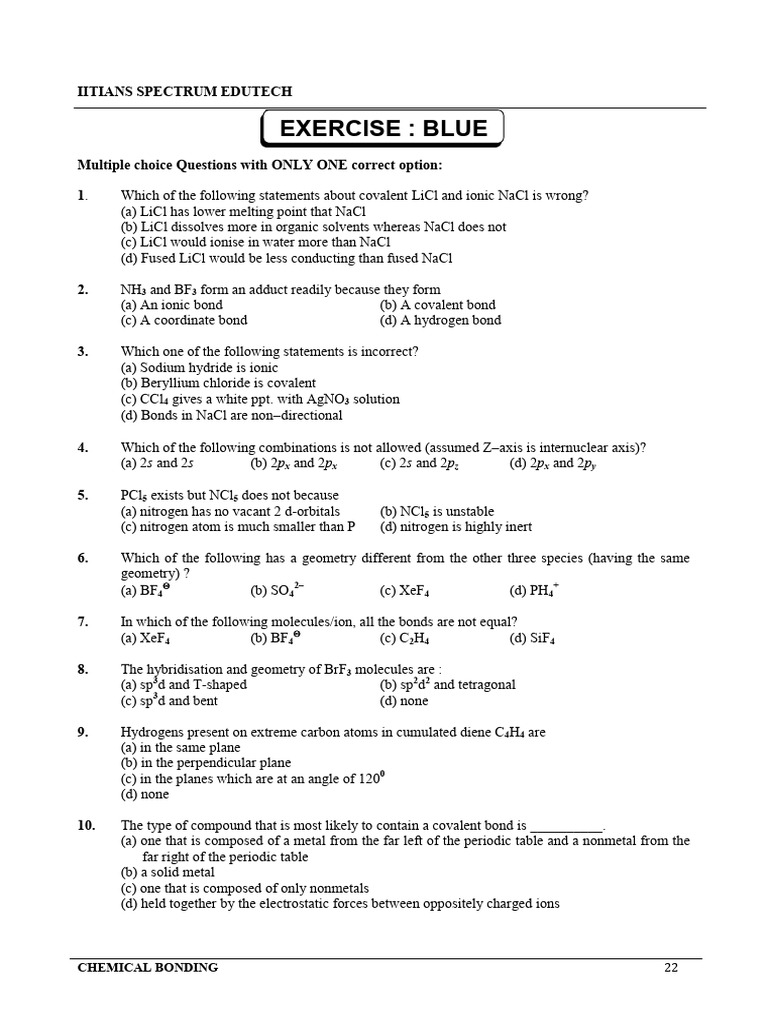 Open 5 Chemical Bonding, IUPAC & Mole Concept Final Booklet-22-24 | PDF ...