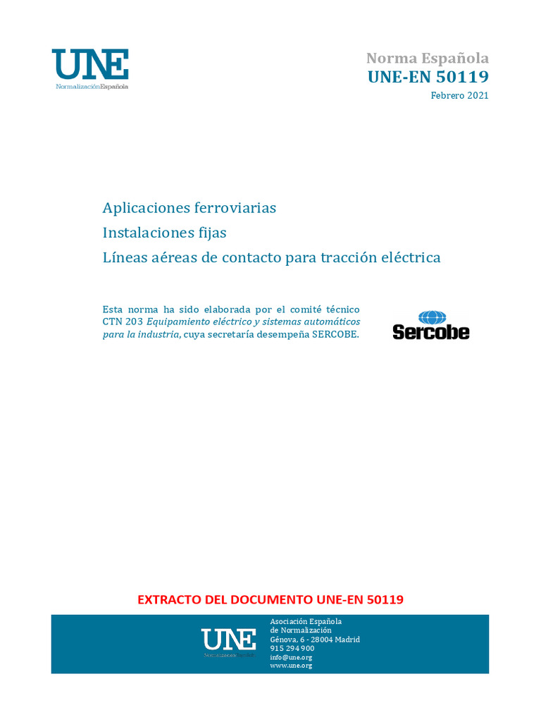 (Ex) Une-En 50119 2021 | PDF | Aislador (Electricidad) | Corriente ...