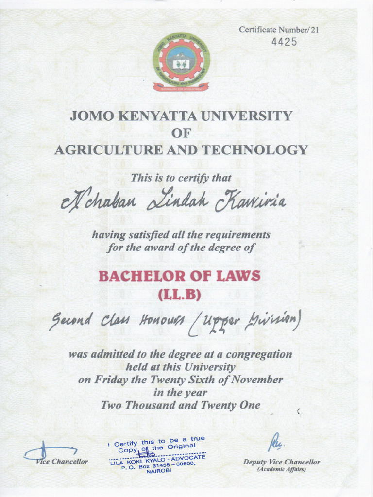 LLB Certificate | PDF