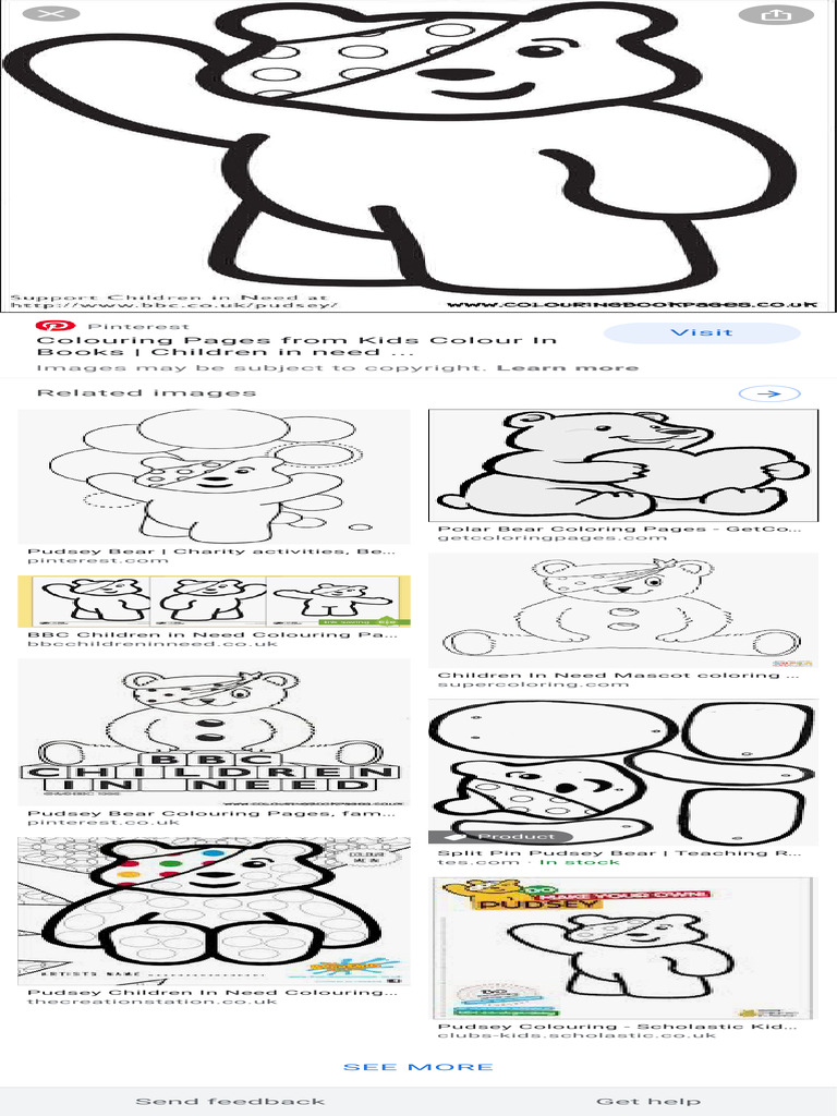 Pudsey Bear Printable Coloring Pages | PDF