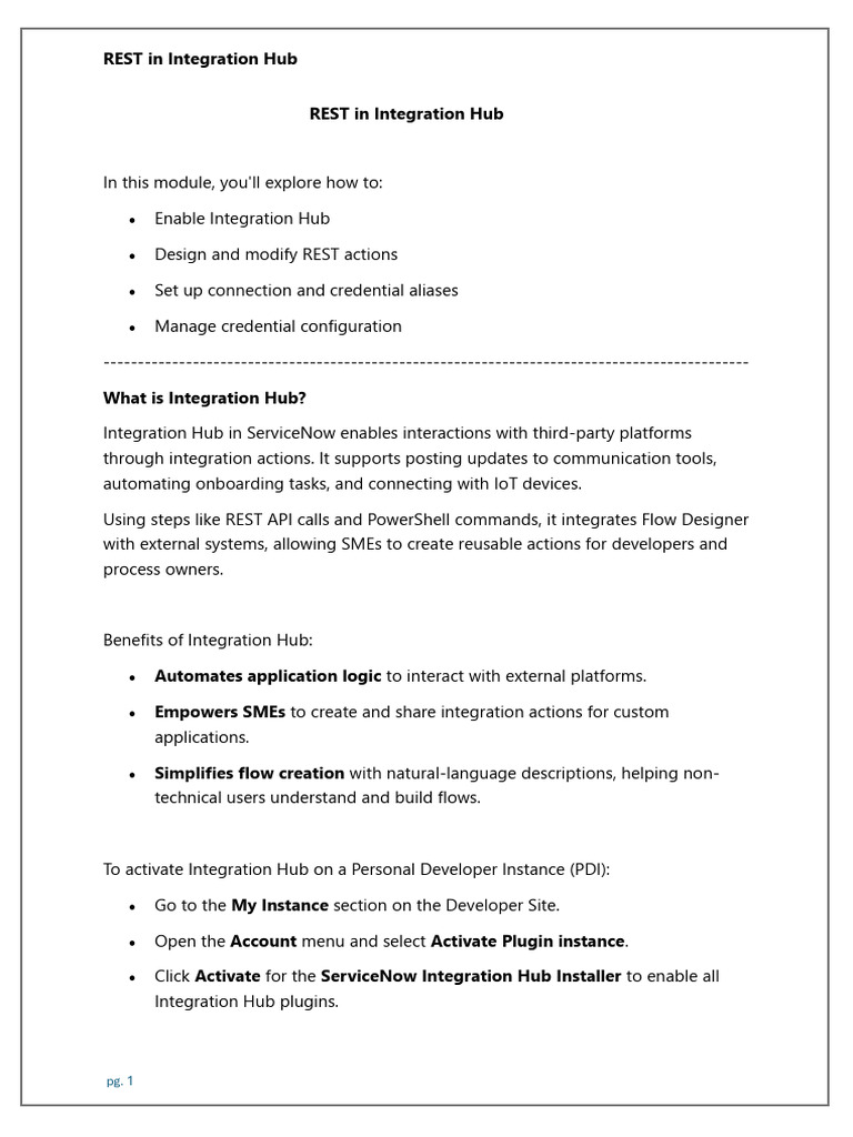 Configuring REST Steps in Integration Hub | PDF | Json | Parameter ...