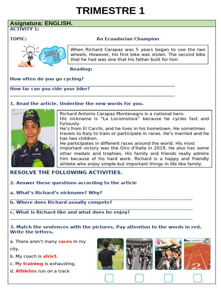 Act - Ingles - Proyecto - 9no | PDF