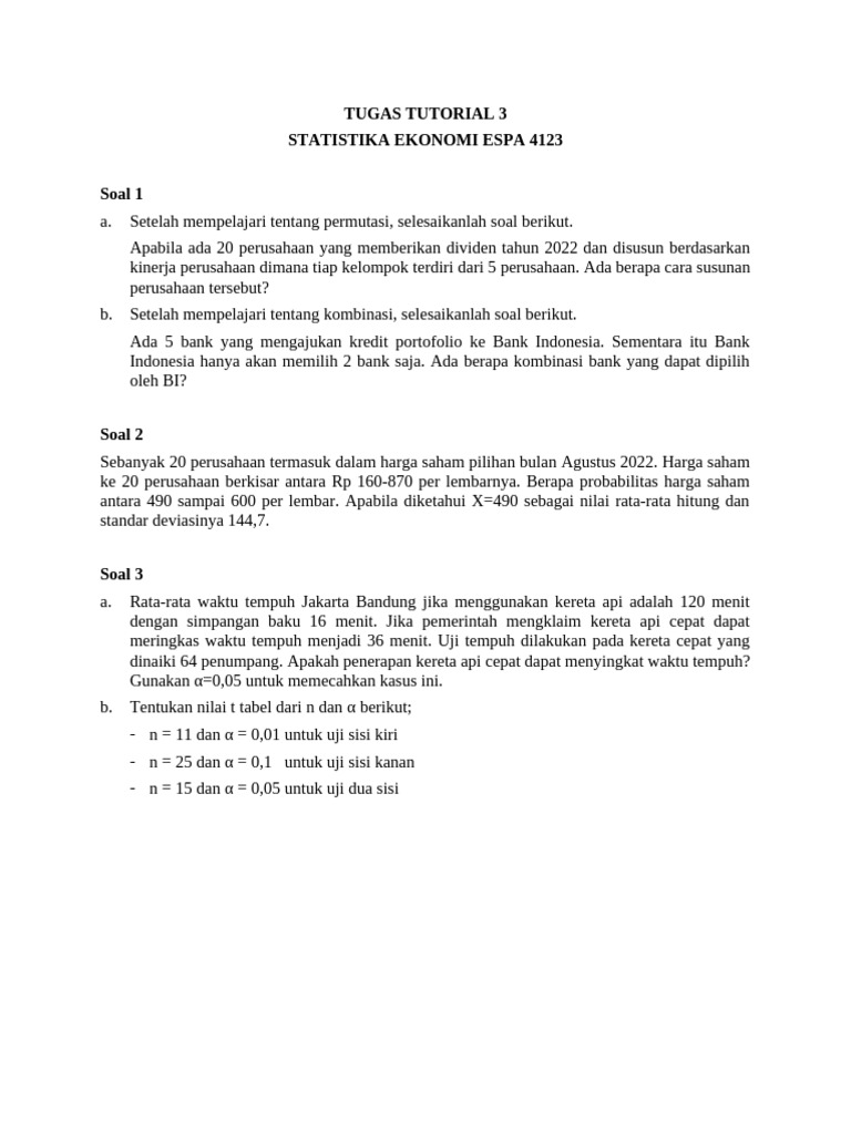 SOAL TUGAS 3 Nazwa Done | PDF