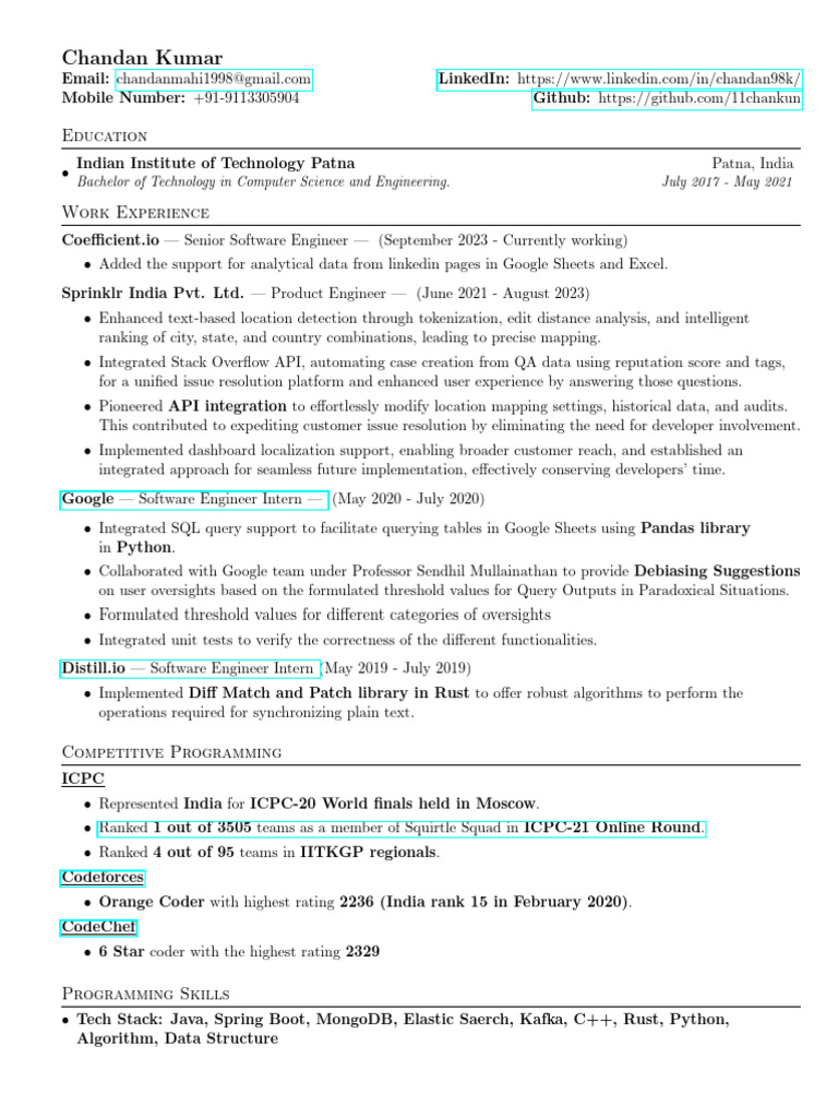Chandan Kumar's Professional CV | PDF | Software Engineering | Software