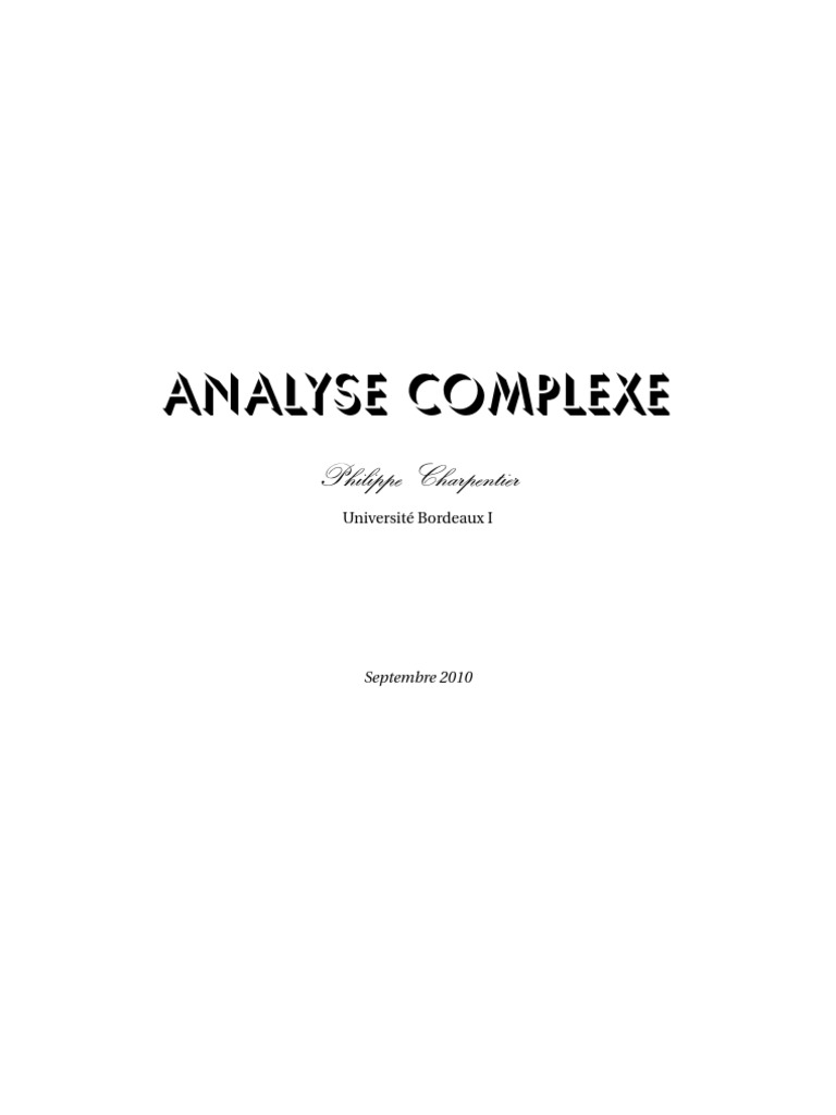 Analyse Complexe | PDF | Continuité | Fonction (Mathématiques)