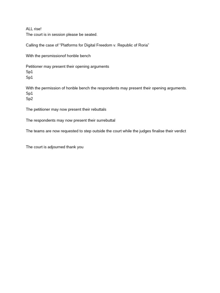 Bailiff Speech | PDF