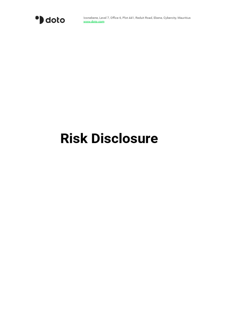 Risk Disclosure Cec7415158 | PDF | Derivative (Finance) | Margin (Finance)