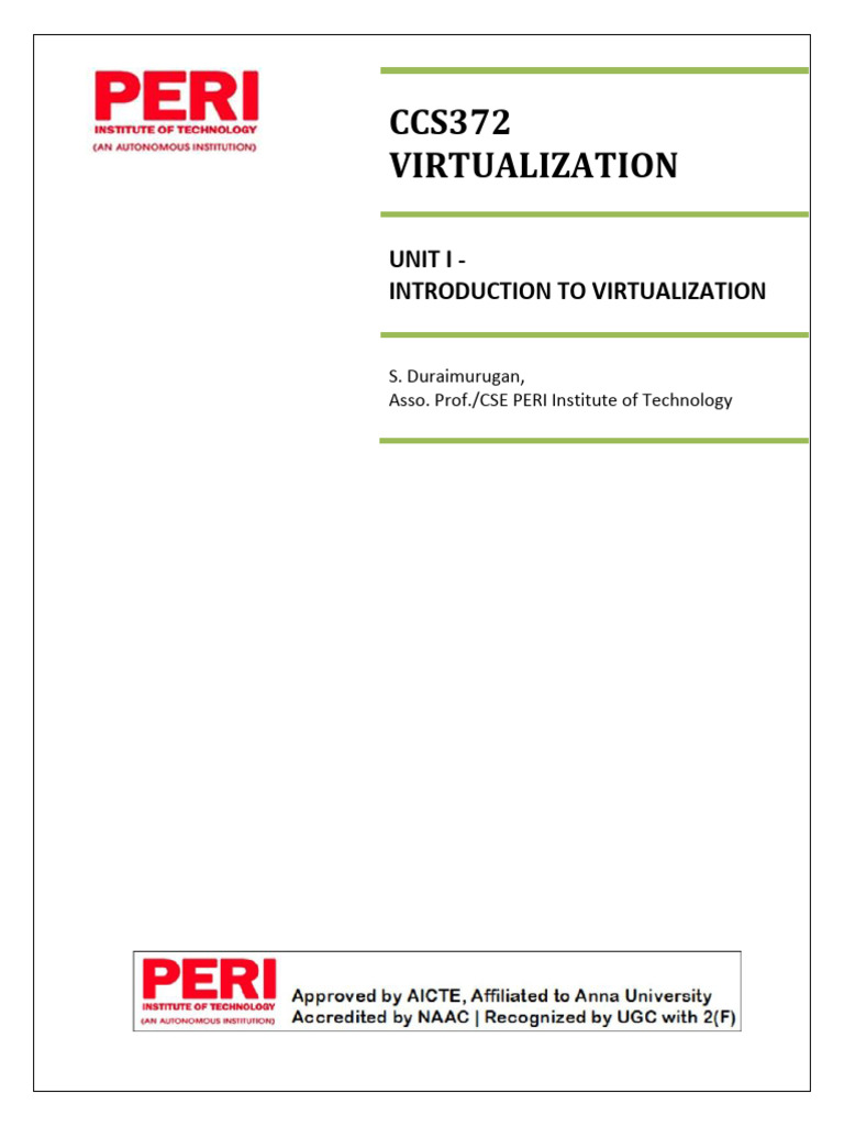 Unit I Introduction To Virtualization | PDF | Virtualization | Virtual ...