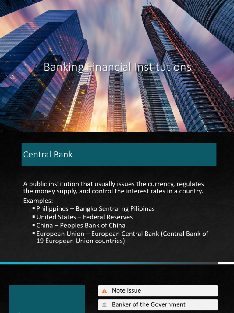 Overview of Banking Financial Institutions | PDF | Banks | Savings And ...
