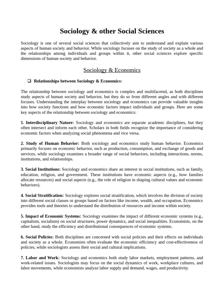 Sociology & Other Social Sciences | PDF | Sociology | Anthropology