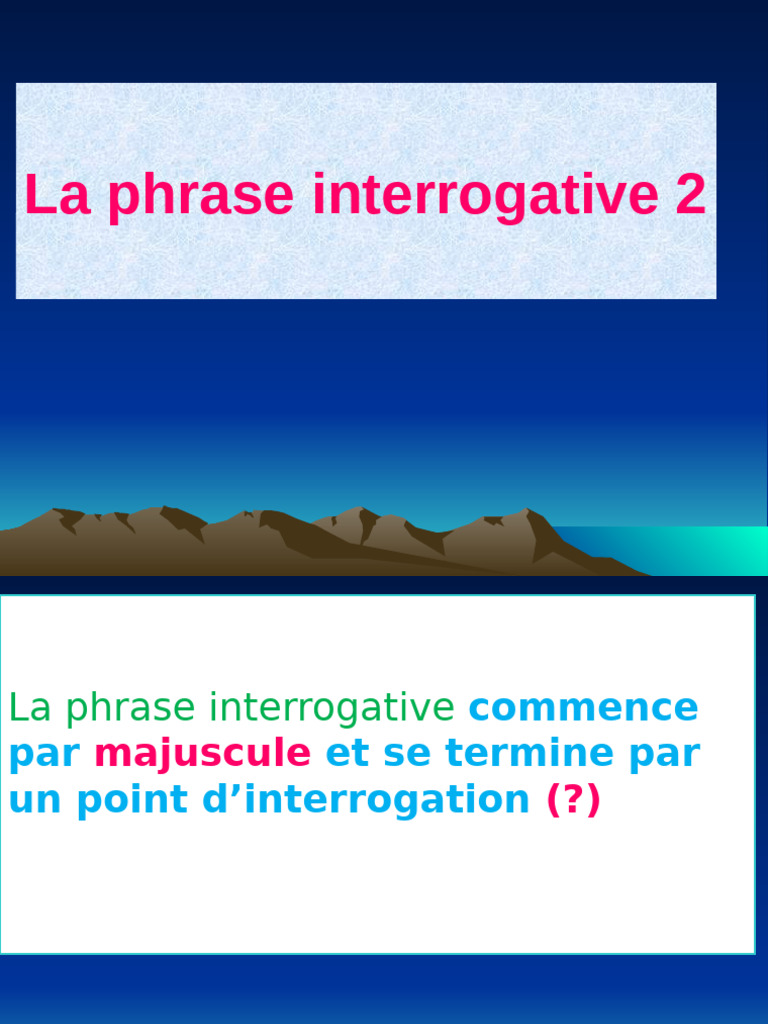 Exercices sur les phrases interrogatives CE1 | PDF