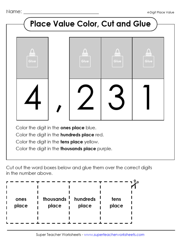 4-Digit Place Value Coloring Activity | PDF