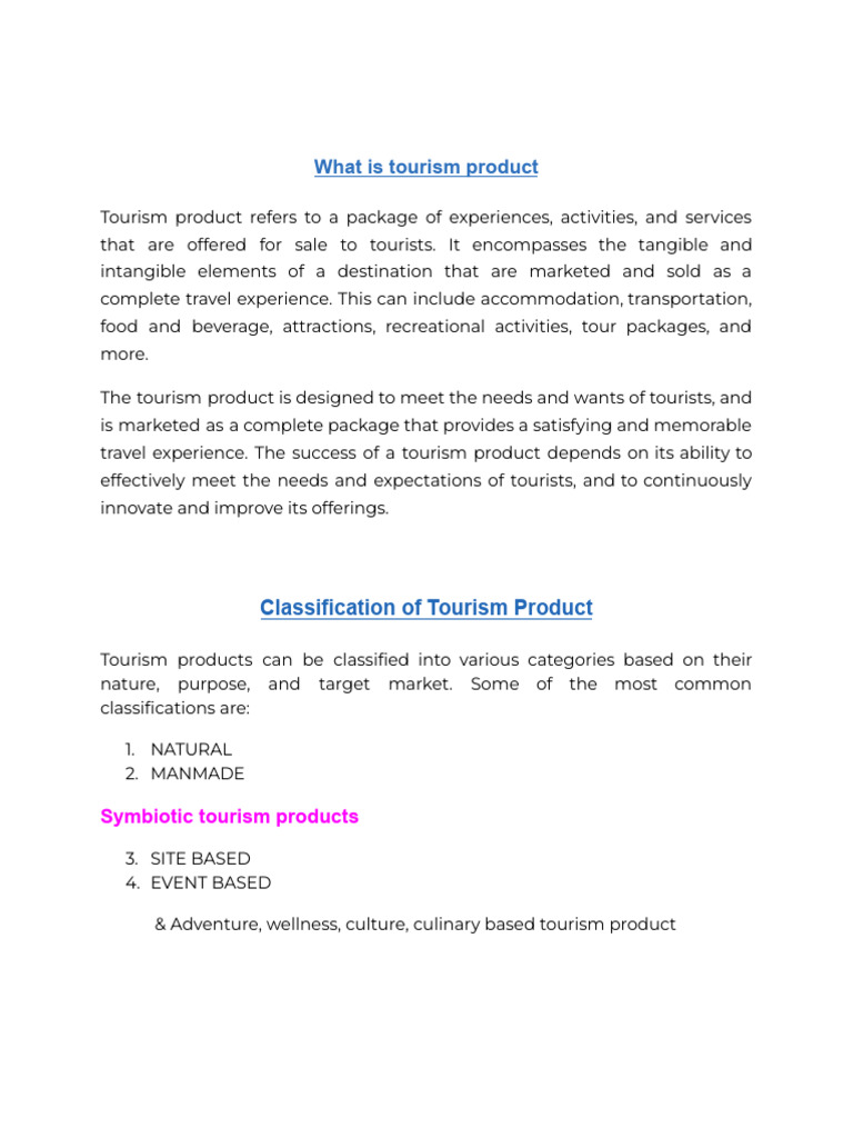 Tourism Product and classification | PDF | Tourism | Festival