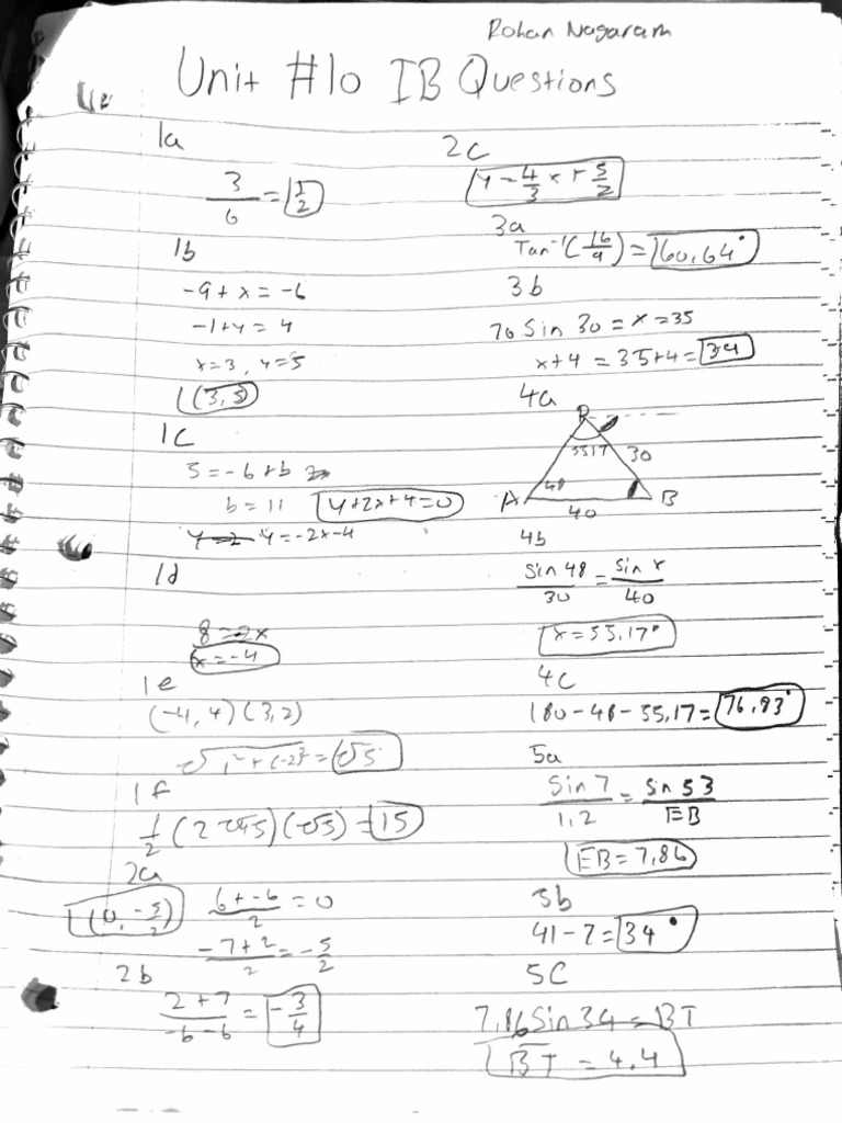 Unit #10 IB Questions | PDF