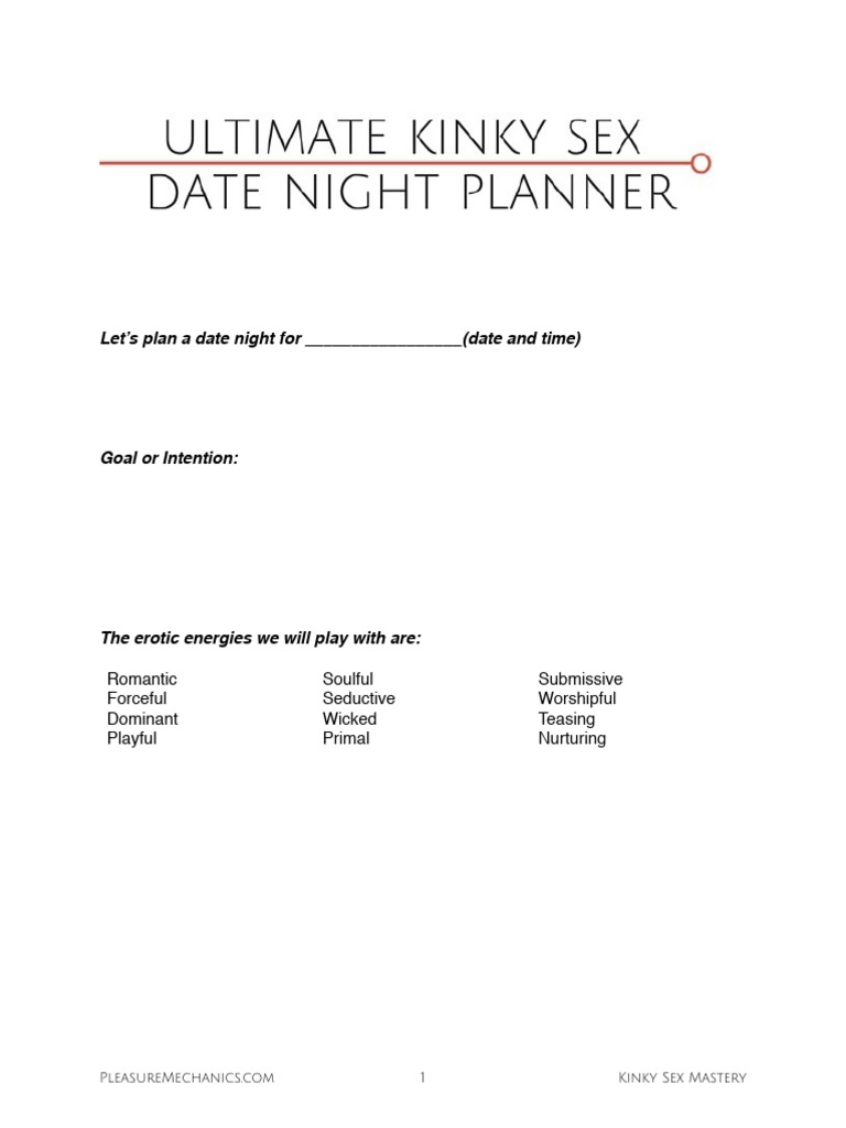 Bonus Ultimate Kinky Sex Date Night Planner Pdf Sex Human Sexuality