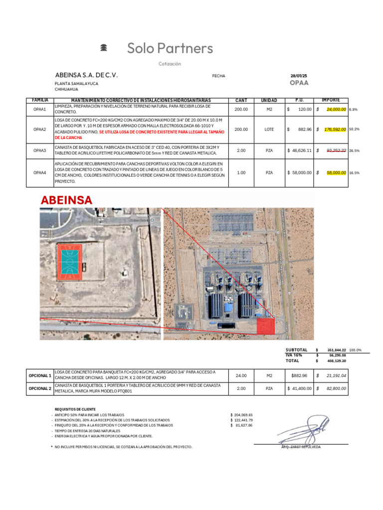 Cotizacion Abeinsa Bundle - Cancha Futbol | PDF