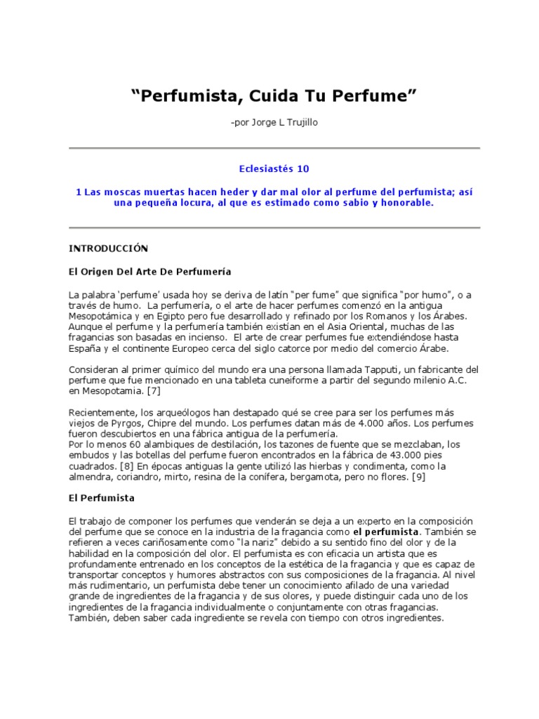 Perfumista No Pierdas Tu Perfume | PDF | Perfume | Pablo el apóstol