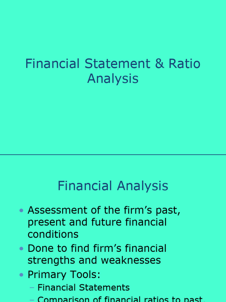 6.................Financial Statement and Ratio Analysis | PDF ...