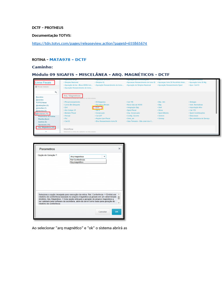 DCTF - Protheus | PDF