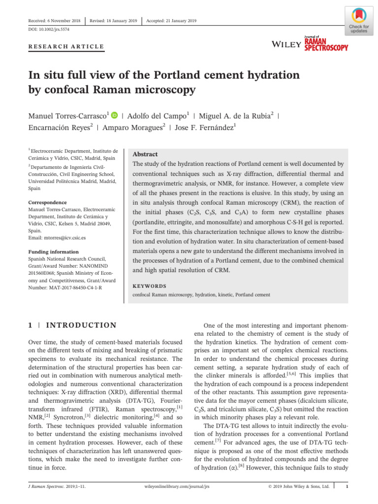 In Situ Full View of The Portland Cement Hydration | PDF | Cement ...