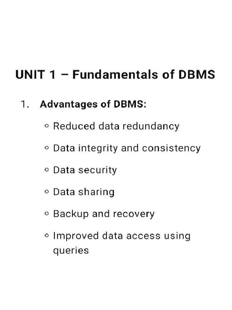 DBMS 5 Units 2 Marks | PDF