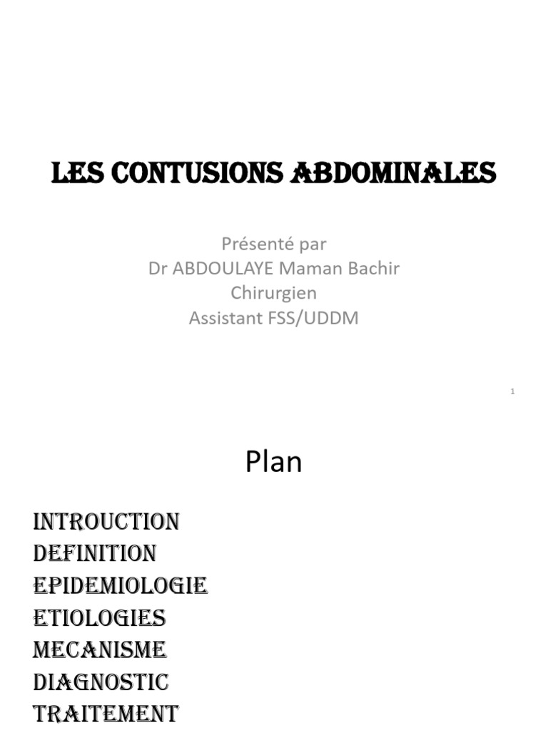 Contusions abdominales : diagnostic et traitement | PDF | Aorte ...