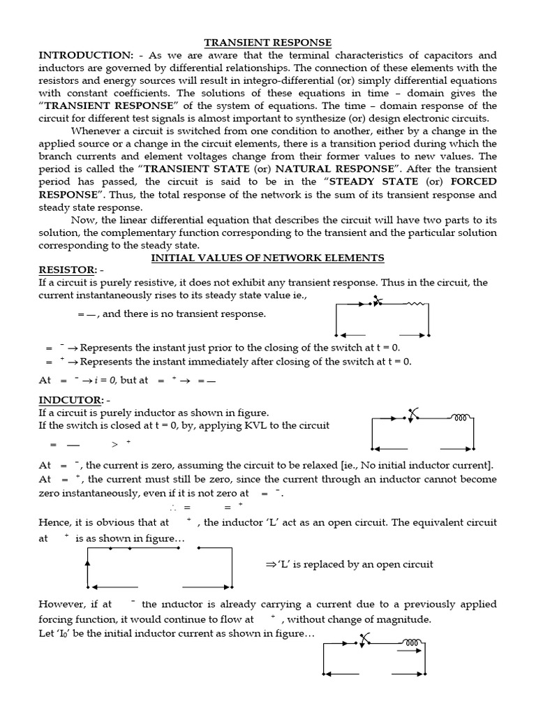Transients (Unit 3) NETWORK ANALYSIS | PDF | Electrical Network | Capacitor