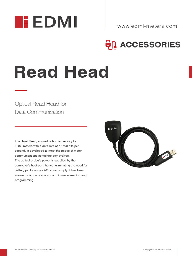 EDMI Optical Read Head Specifications | PDF | Usb | Electronics