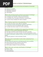 Stages of Tissue Processing in Histopathology | PDF | Fixation ...
