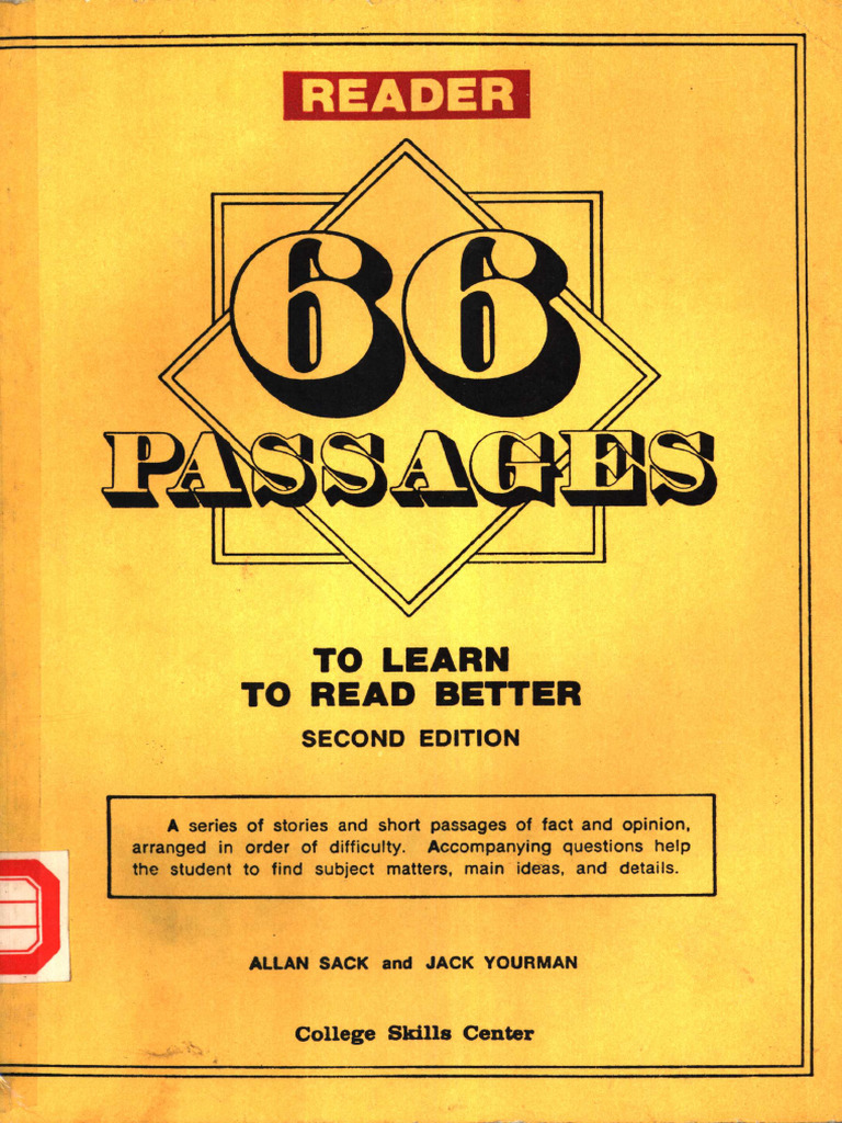 66 Passages To Learn To Read Better (Second Edition) (Allan Sack and ...