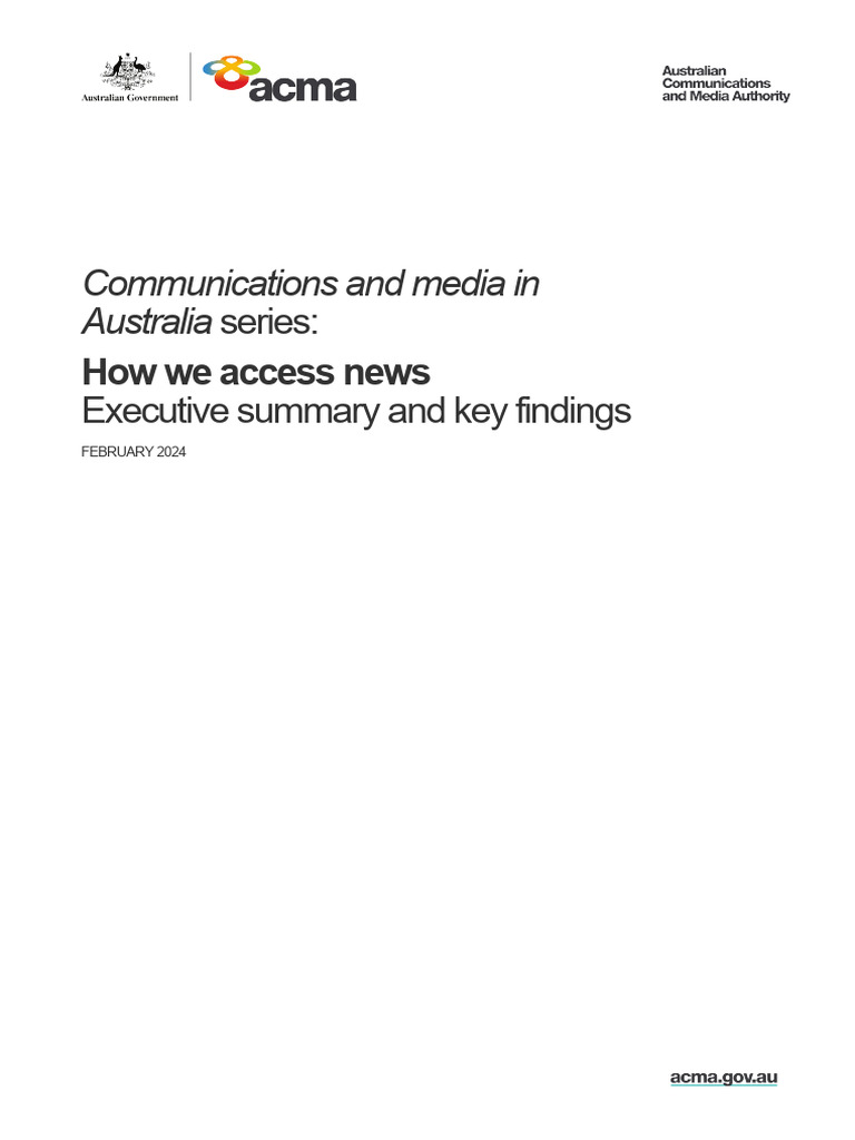 How We Access News - Executive Summary and Key Findings | PDF | Social ...