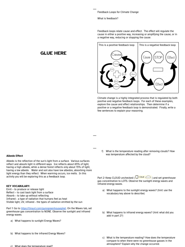 Feedback Loop Guided Reading With Phet Exploration of Albedo | PDF ...