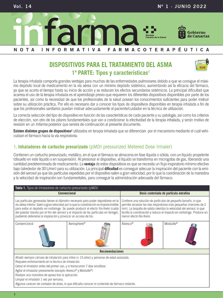 Infarma 2022 Dispositivos Asma | PDF | Medicamentos con receta | Asma