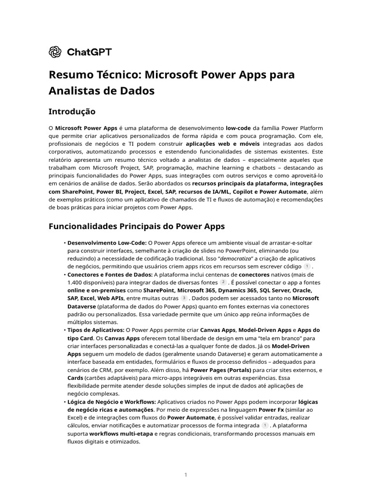 Resumo Técnico - Microsoft Power Apps para Analistas de Dados | PDF | Aplicativo para celular ...