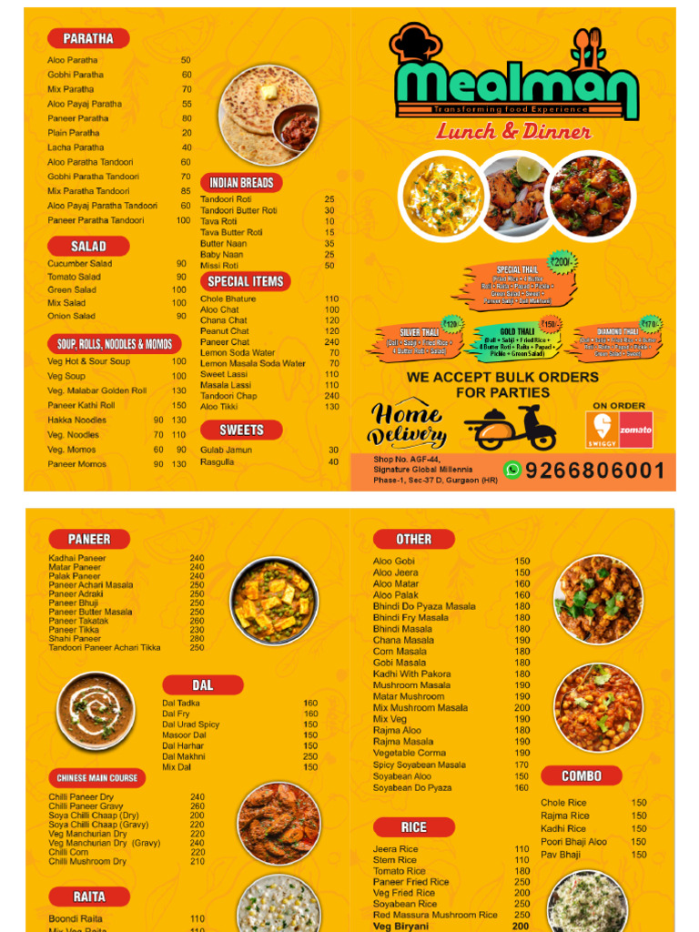 Meal Man New Menu | PDF