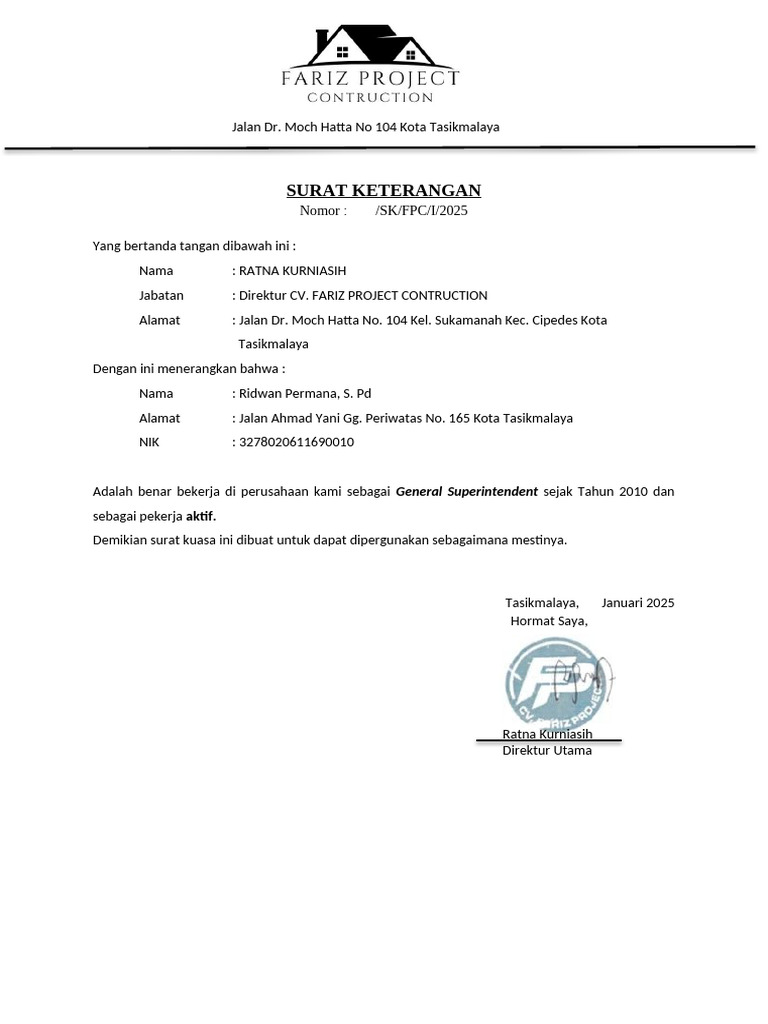SURAT KUASA Fariz Project | PDF