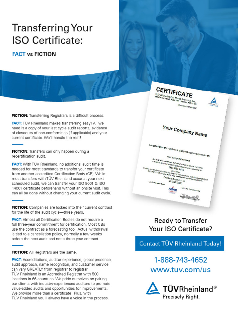Fact Vs Fiction - Transferring Your ISO Certificate | PDF