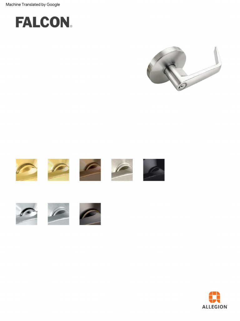 Cerradura Falcon W581PD QUANTUM 626 | PDF | Rieles | Metales de transición