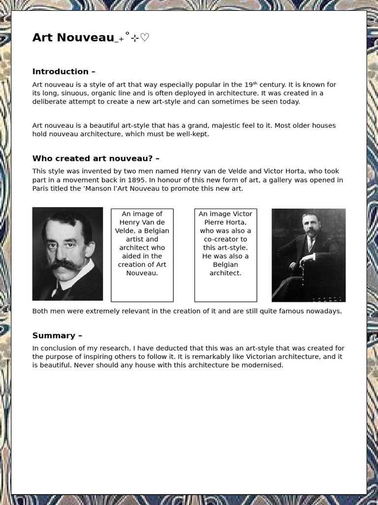 Art Nouveau Research | PDF