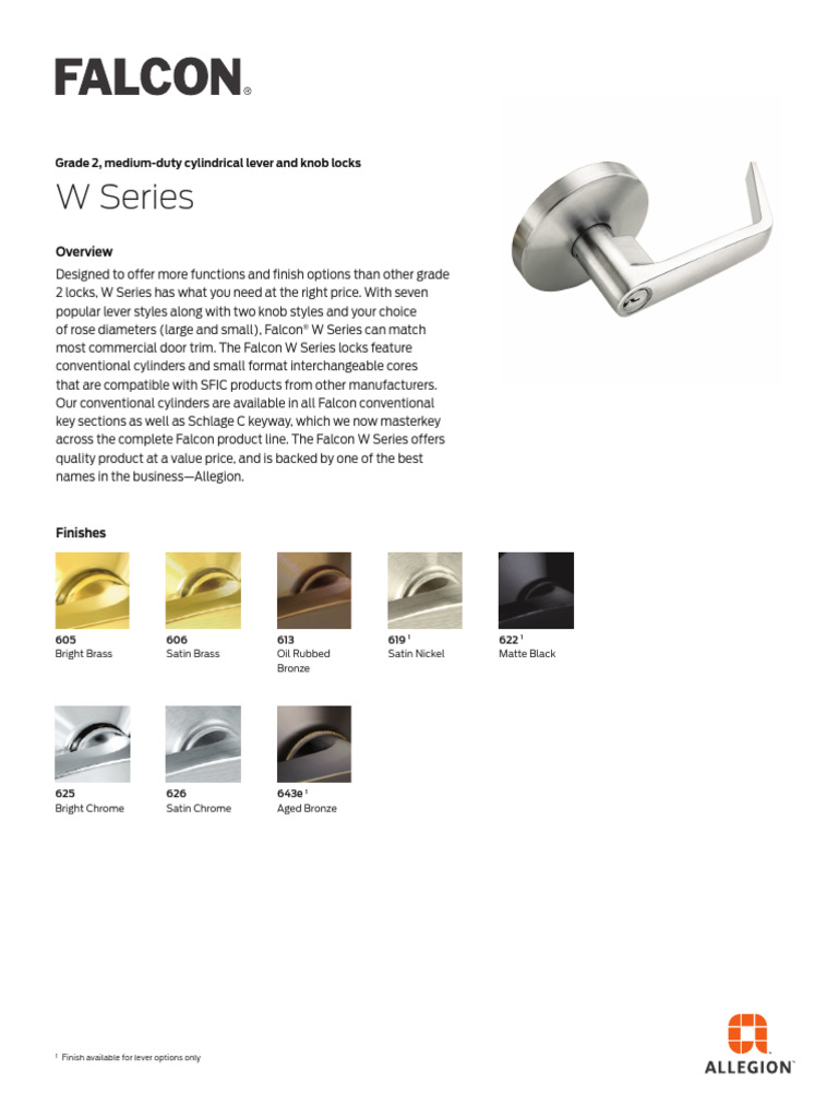 Cerradura Falcon W581PD QUANTUM 626 | PDF