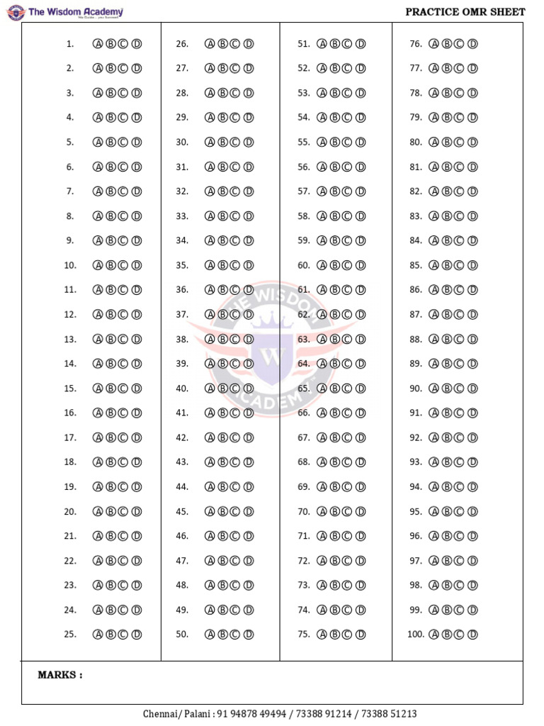 Practice OMR Sheet | PDF